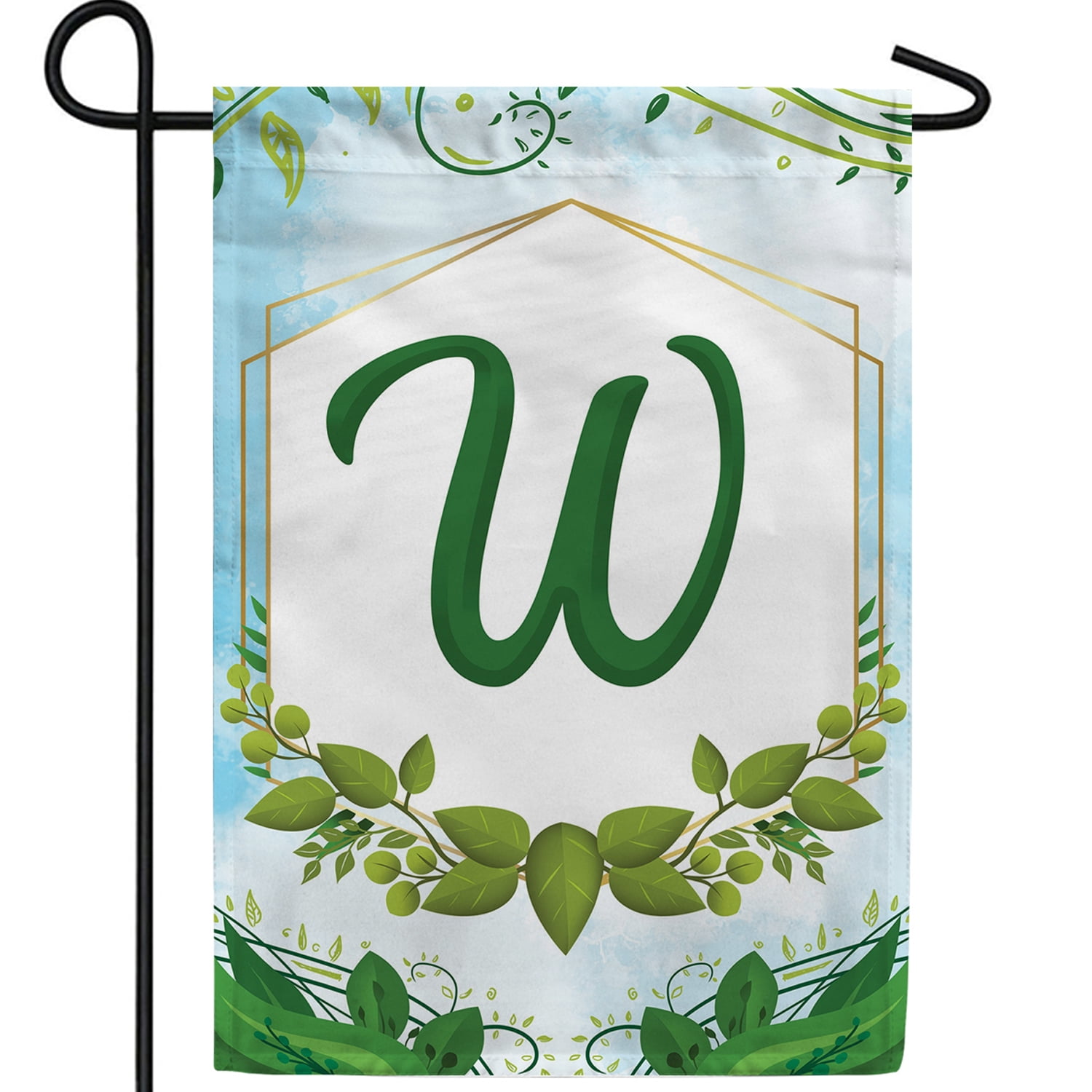 America Forever Rose Greenery Monogram W Garden Flag, 12.5 x 18 inch ...