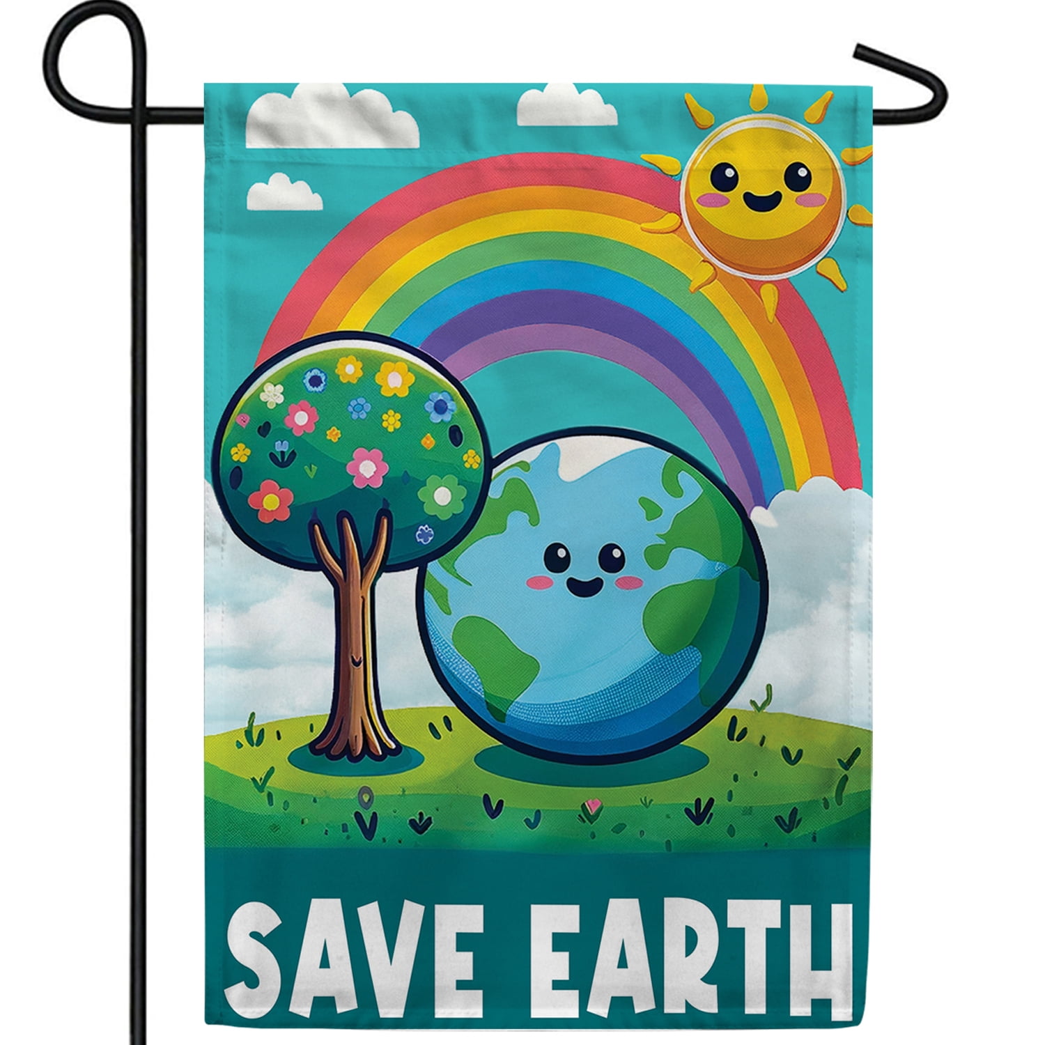 America Forever Save Earth Rainbow Garden Flag Double Sided, 12.5 x 18 ...