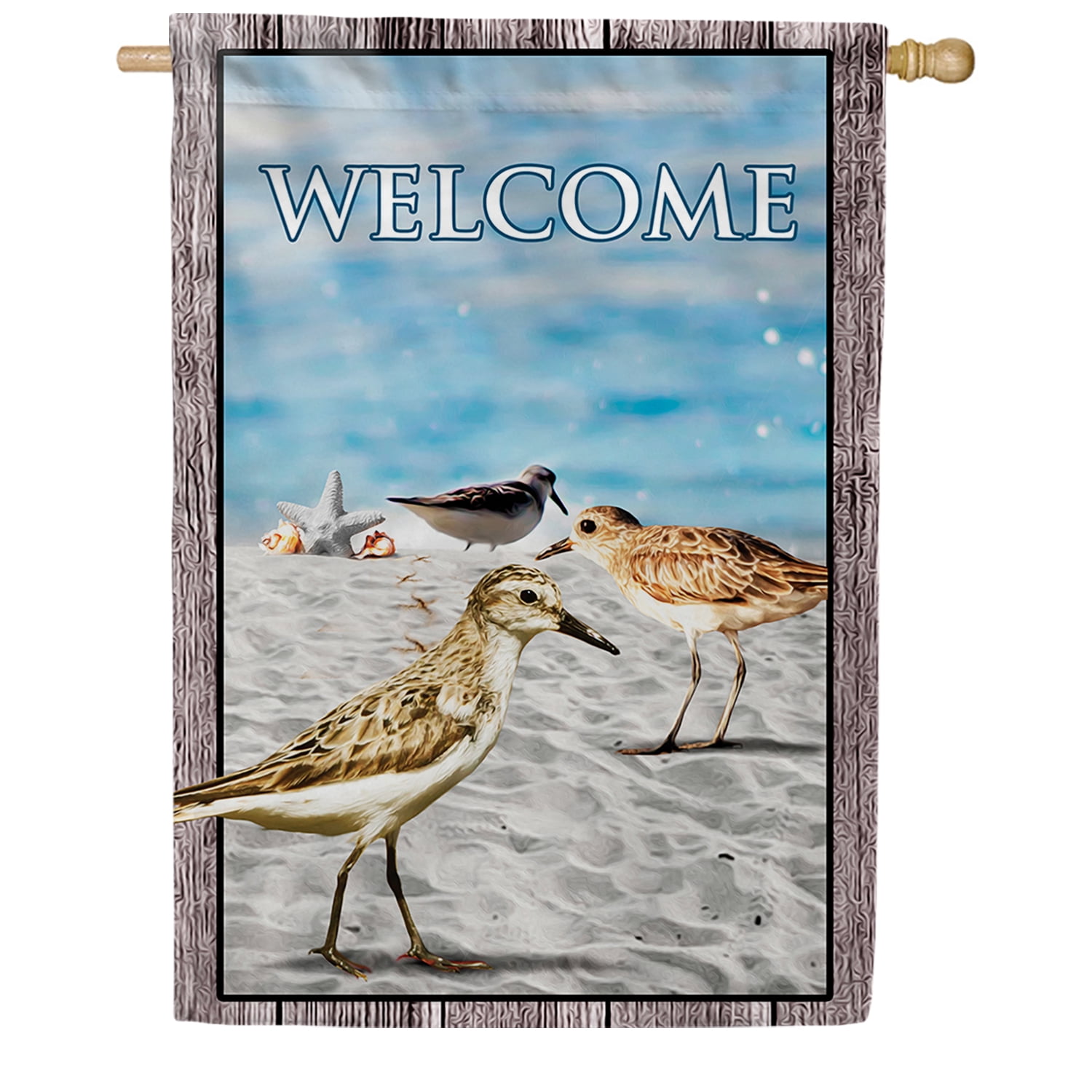 America Forever Seashore Sandpipers Summer House Flag 28 x 40 inches ...
