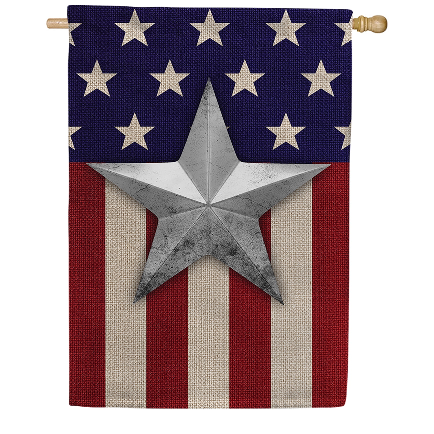 America Forever Silver Star Flag House Flag 28 x 40 inch Double Sided ...