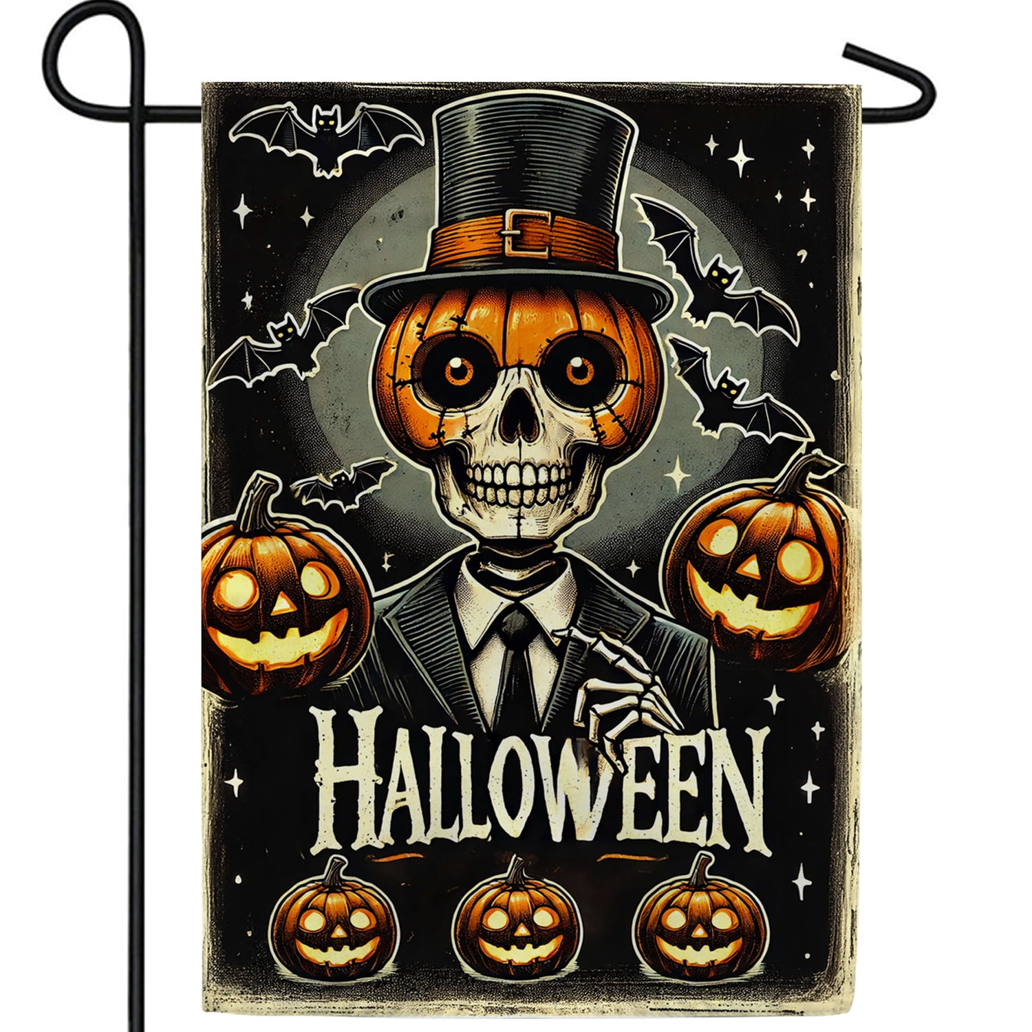 America Forever Skeleton Halloween Garden Flag, 12.5 x 18 inch Double ...
