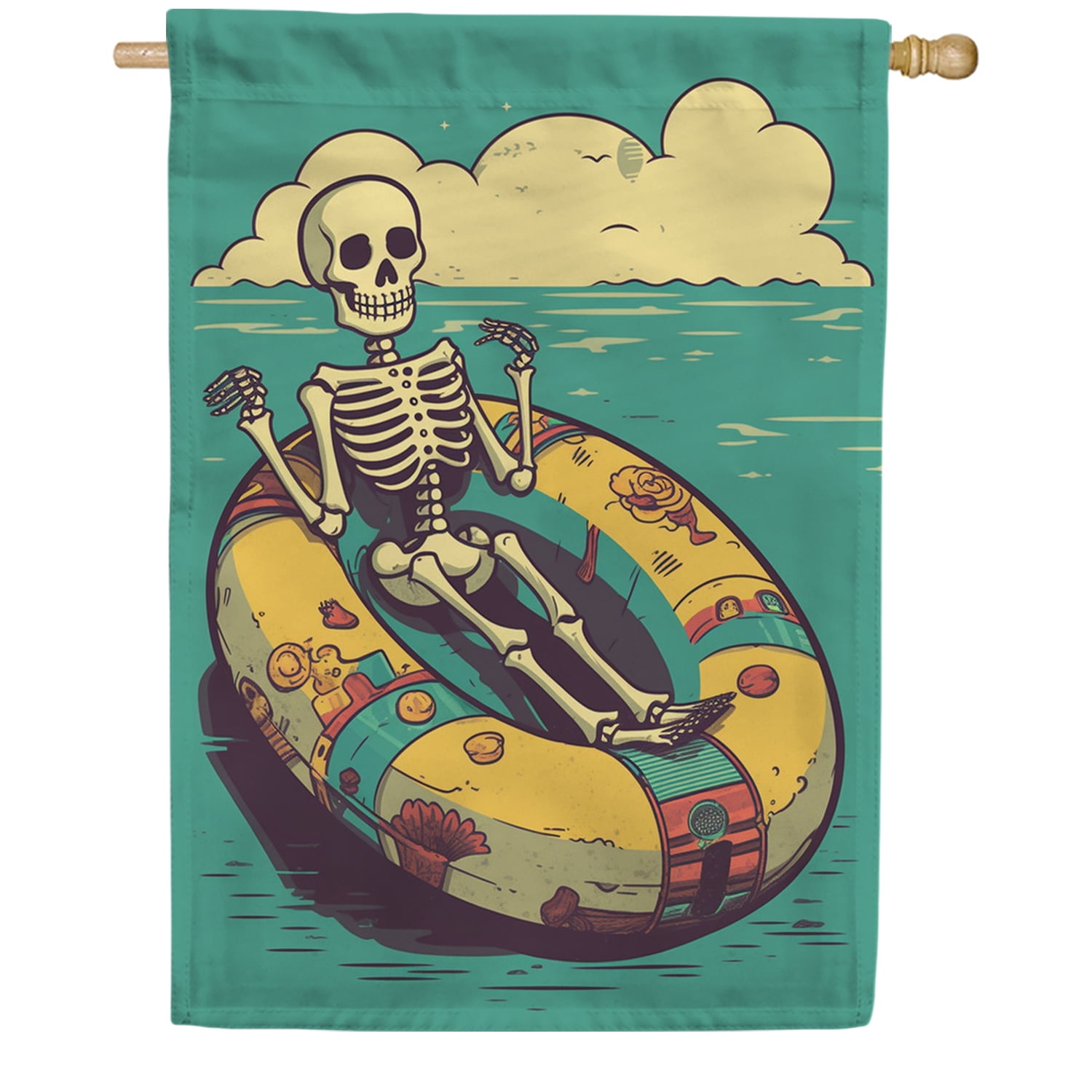 America Forever Skeleton Summer House Flag 28 x 40 inch Double Sided ...