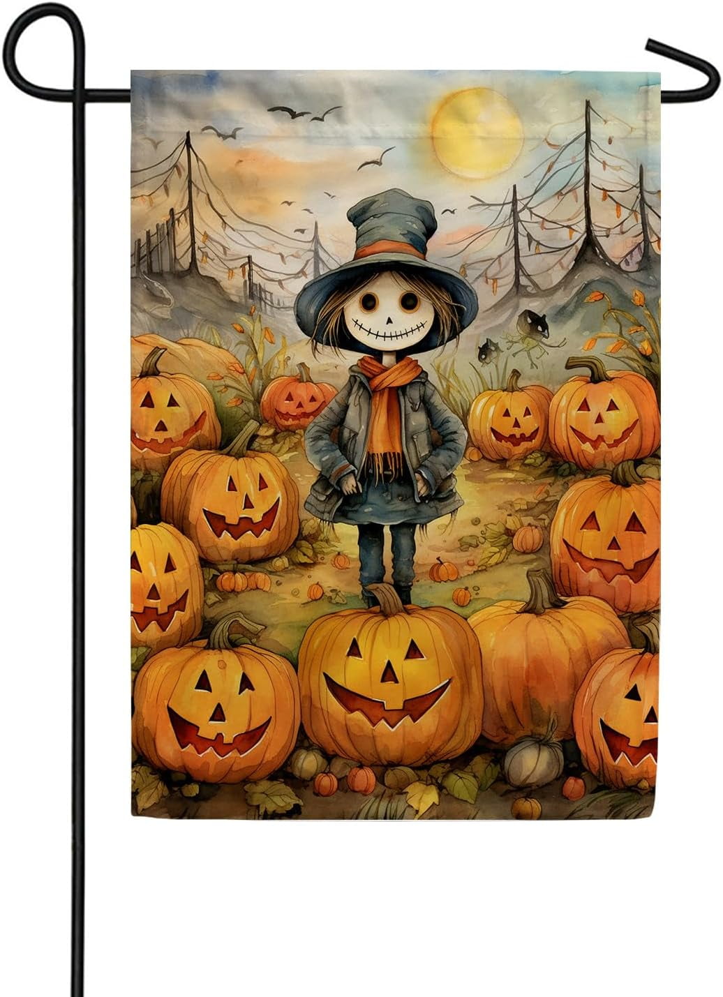 America Forever Spooky Halloween Garden Flag 12x18 Inch Double Sided Outside,Happy Halloween ...