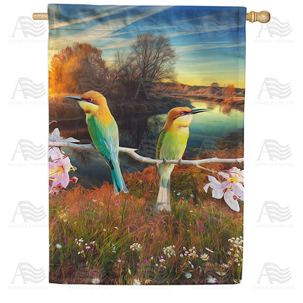 America Forever Spring Bird House Flag 28 x 40 inches Double Sided ...