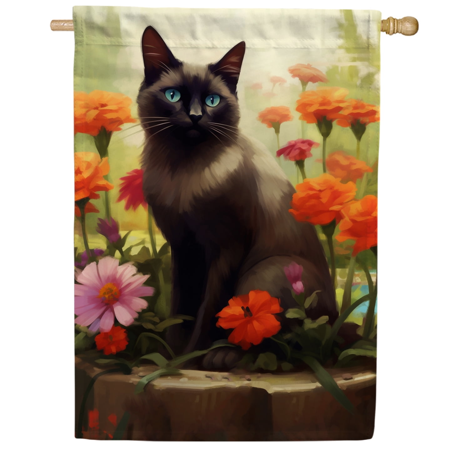 America Forever Spring Black Cat House Flag 28 x 40 inch Double Sided ...