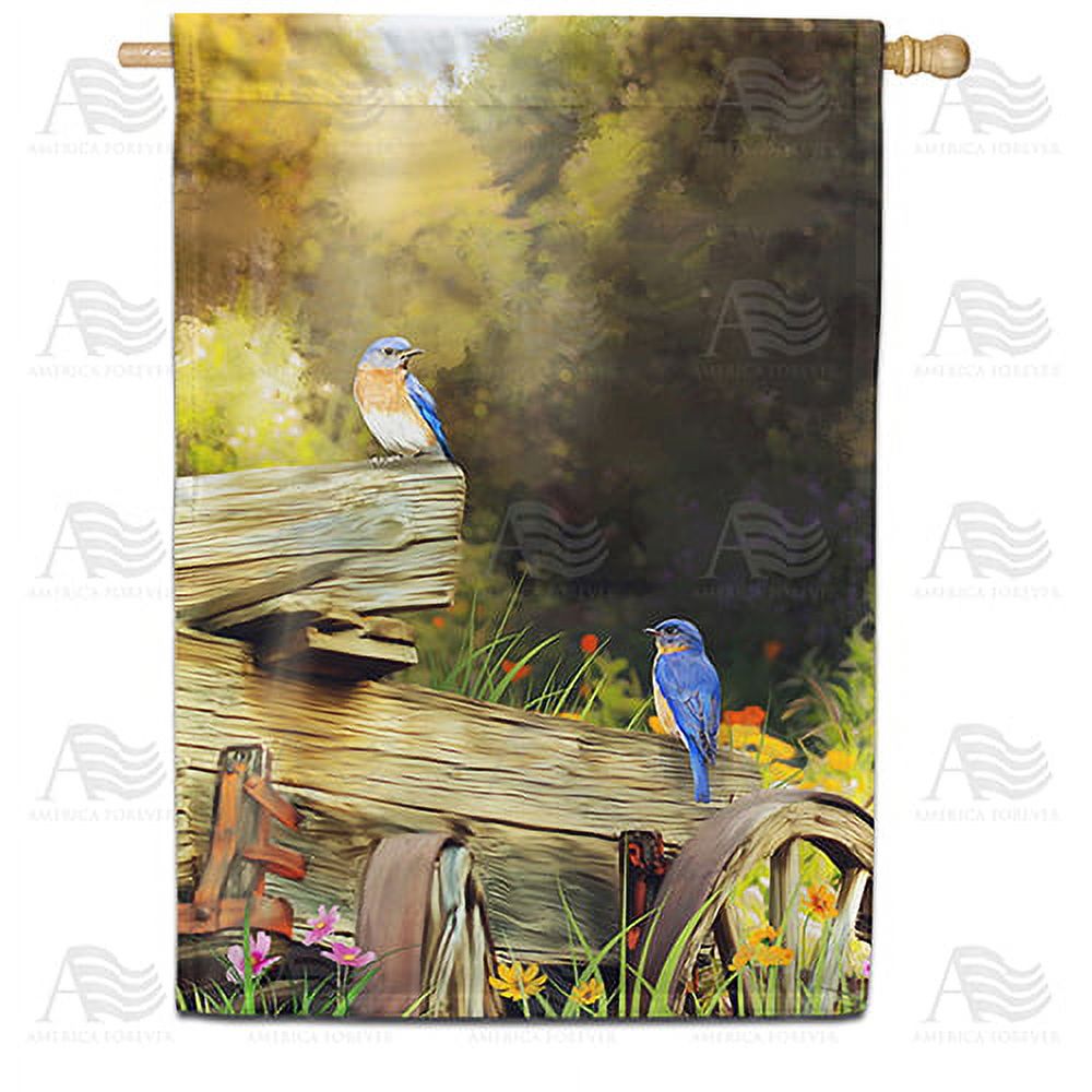America Forever Spring Bluebird House Flag 28 x 40 inches Double Sided ...