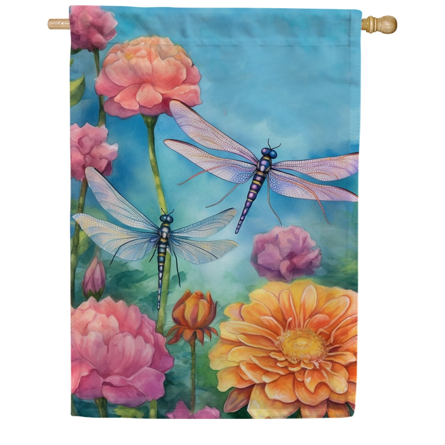 America Forever Spring Dragonflies House Flag 28 x 40 inch Double Sided ...