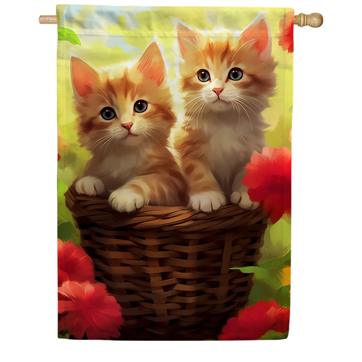 America Forever Spring Kitten House Flag 28 x 40 inch Double Sided ...