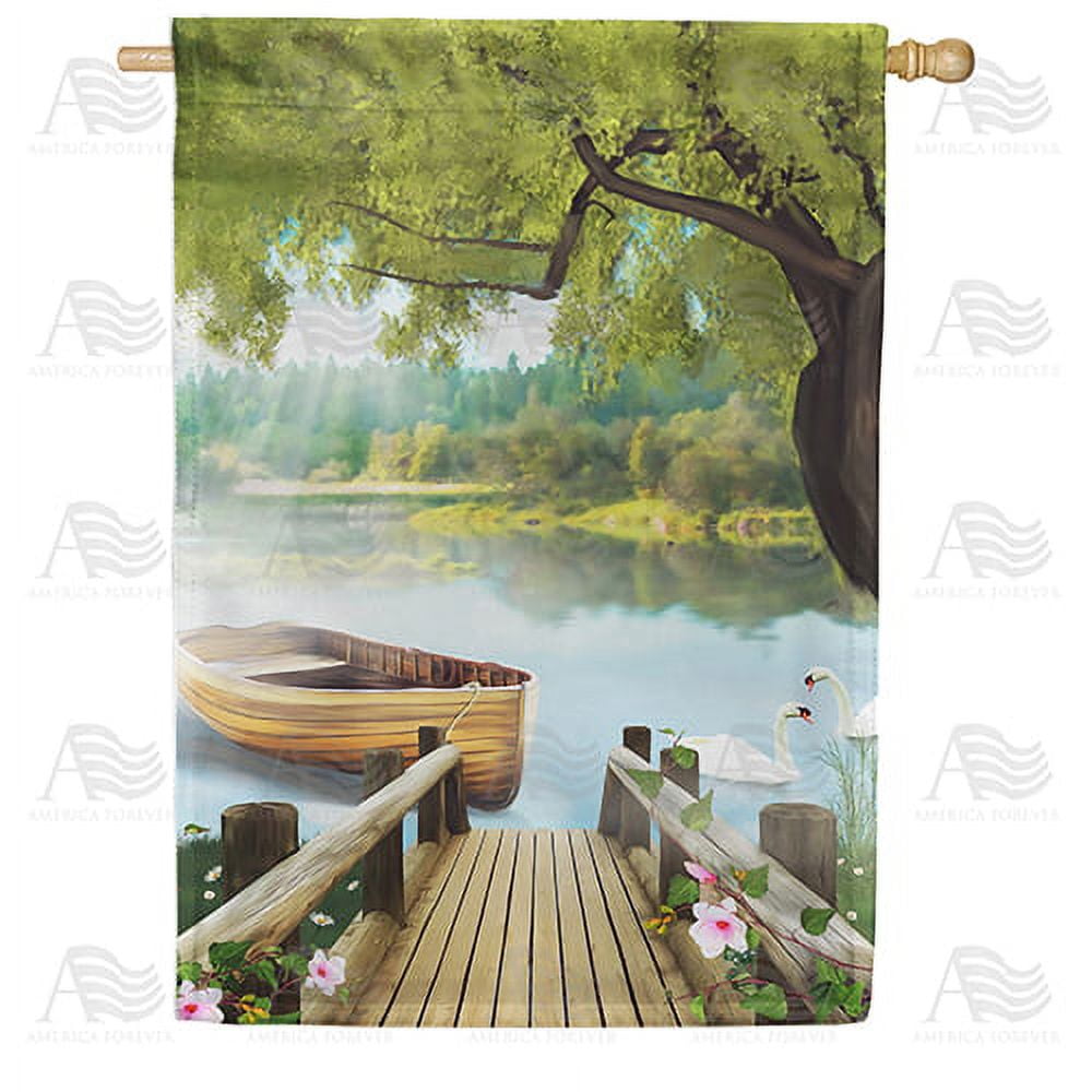 America Forever Spring Lake House Flag 28 x 40 inches Double Sided Boat ...