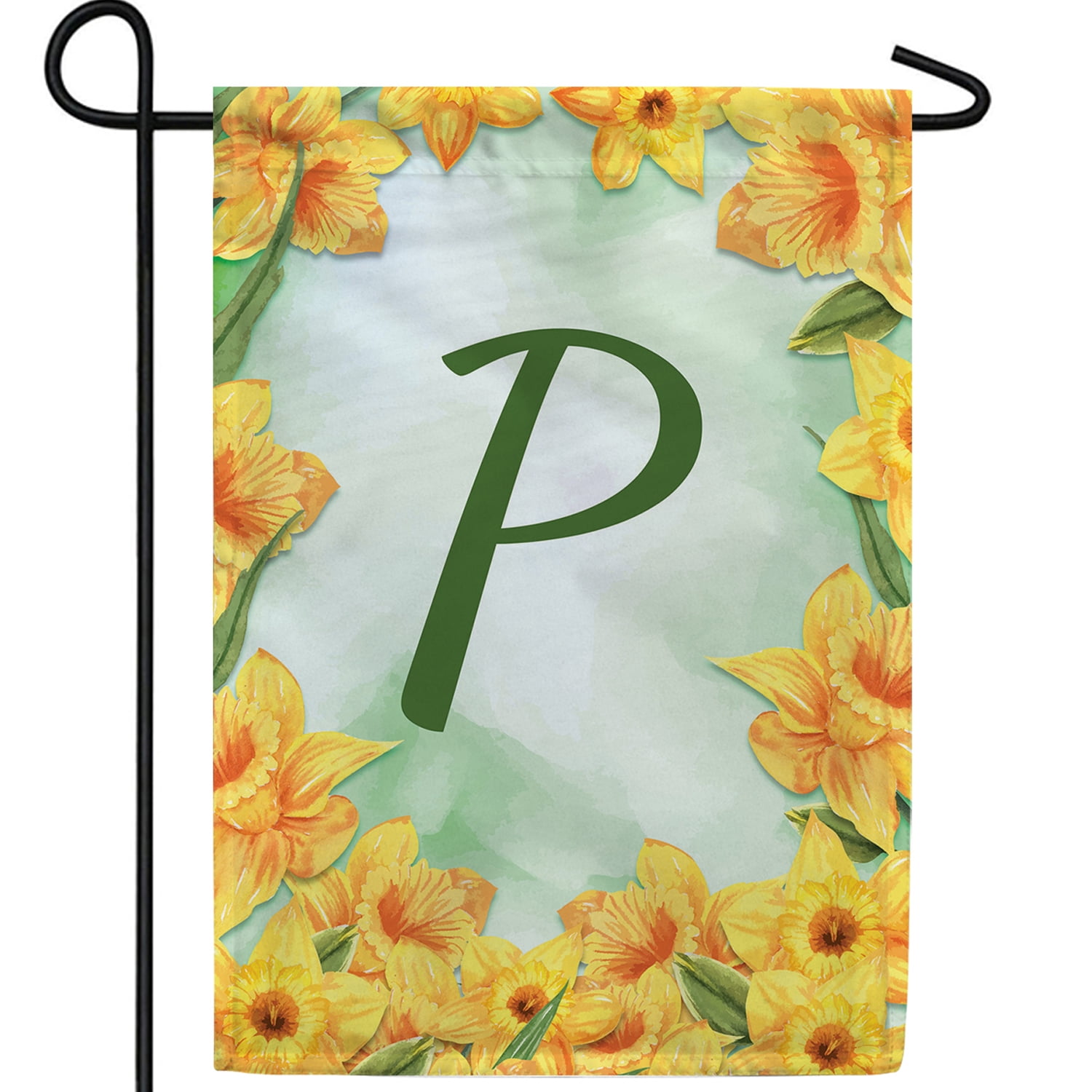 America Forever Spring Monogram Garden Flag Letter P 12.5 x 18 inches P ...