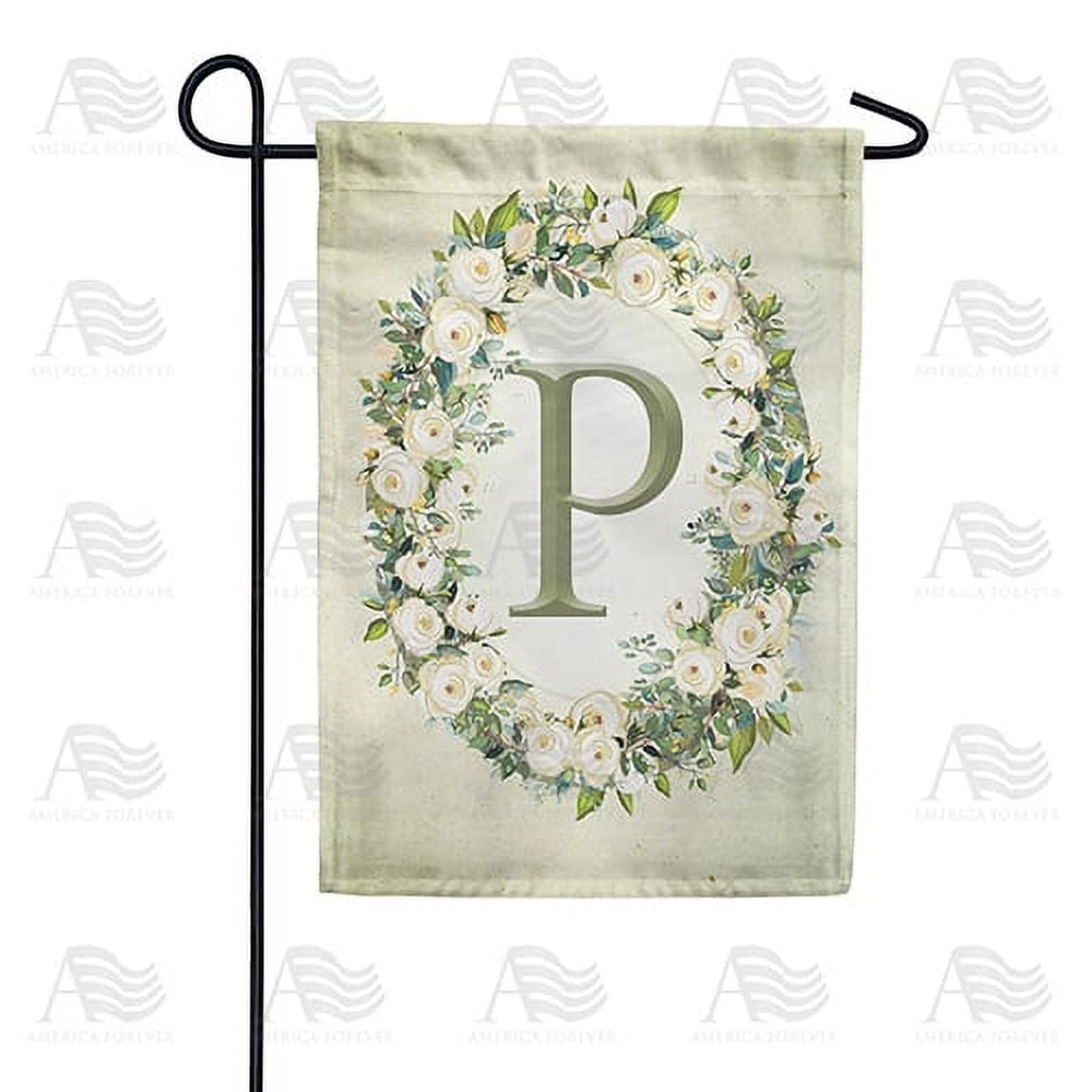 America Forever Spring Monogram Garden Flag Letter P 12.5 x 18 inches P ...