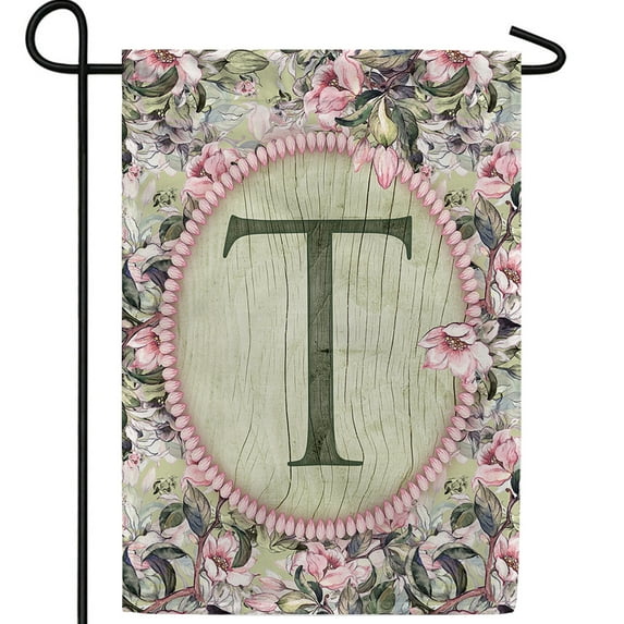 America Forever Spring Monogram Garden Flag Letter T 12.5 x 18 inches ...