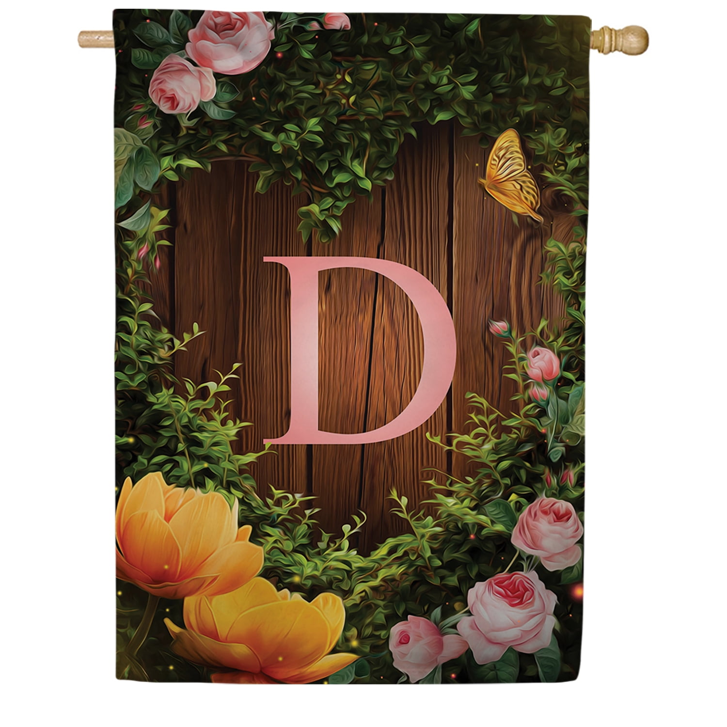 America Forever Spring Monogram House Flag Letter D 28 X 40 inches ...