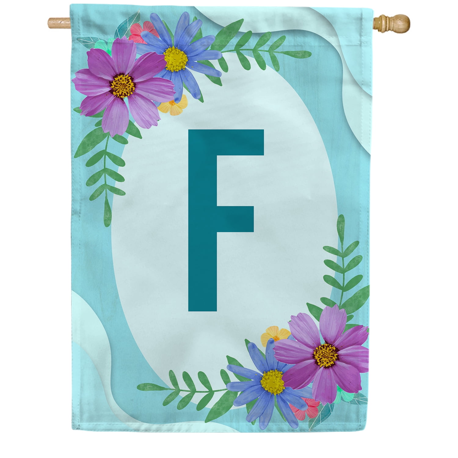 America Forever Spring Monogram House Flag Letter F 28 X 40 inches ...