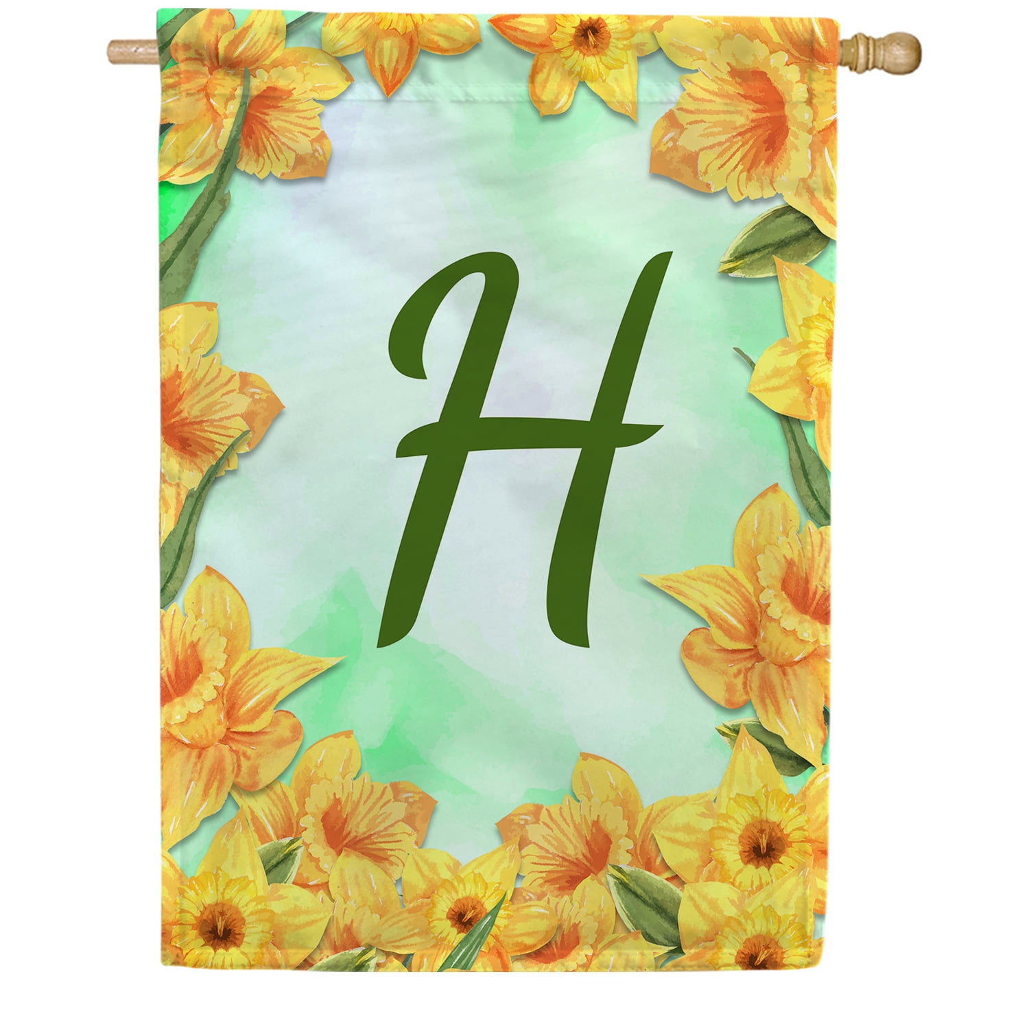 America Forever Spring Monogram House Flag Letter H 28 X 40 inches ...