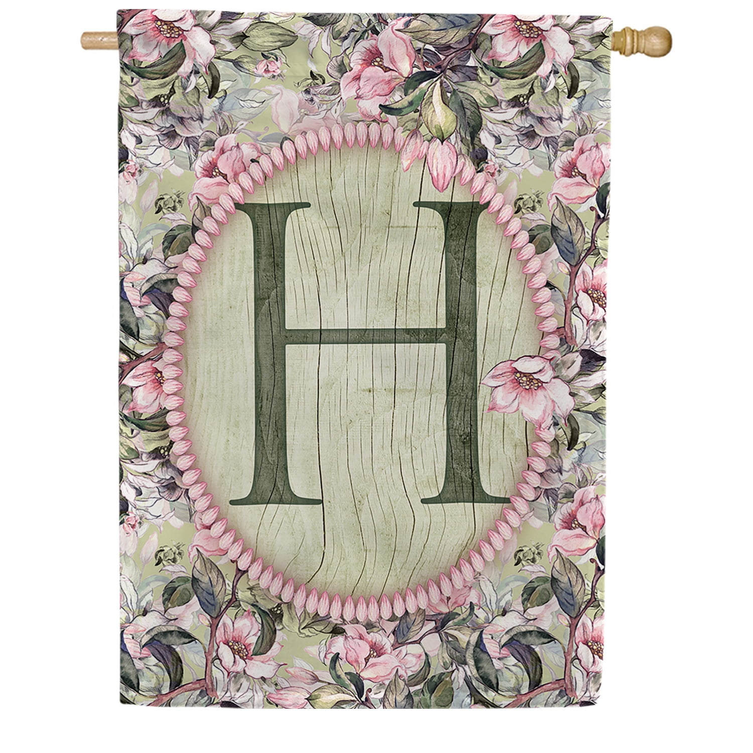 America Forever Spring Monogram House Flag Letter H 28 x 40 inches ...