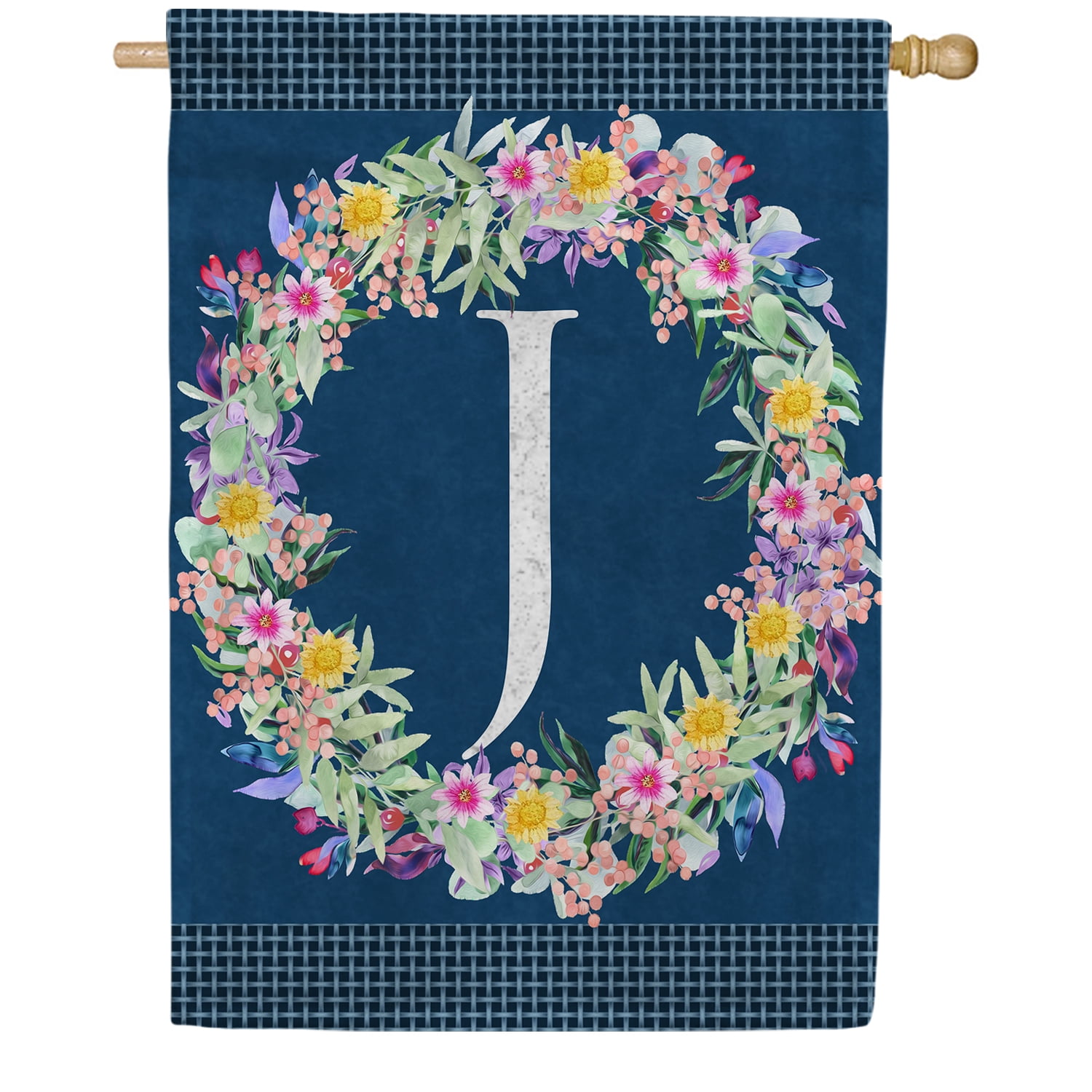 America Forever Spring Monogram House Flag Letter J 28 X 40 inches ...
