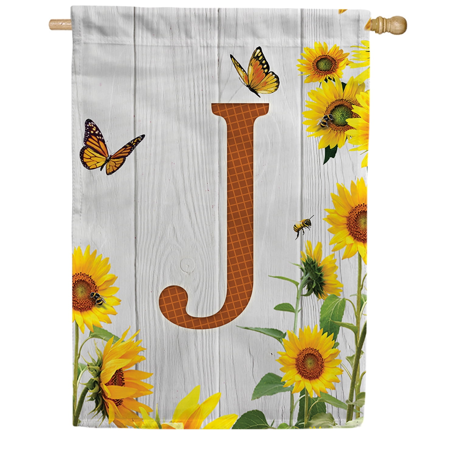 America Forever Spring Monogram House Flag Letter J 28 X 40 inches ...