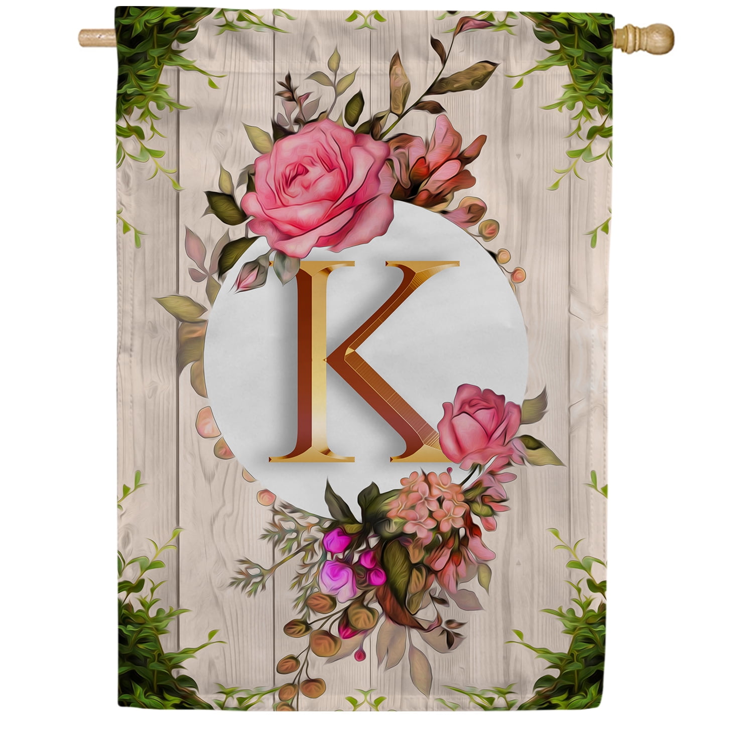 America Forever Spring Monogram House Flag Letter K 28 X 40 inches ...