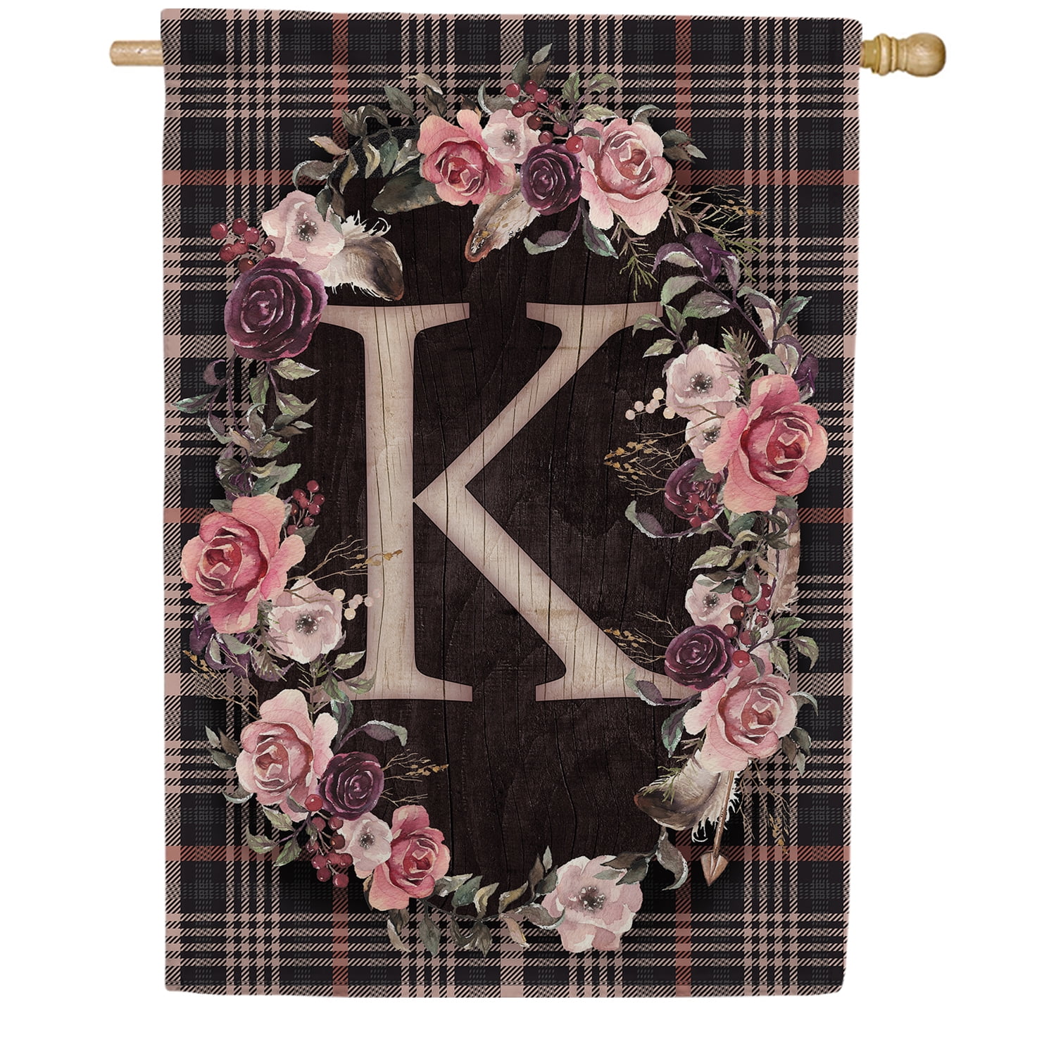America Forever Spring Monogram House Flag Letter K 28 X 40 inches ...