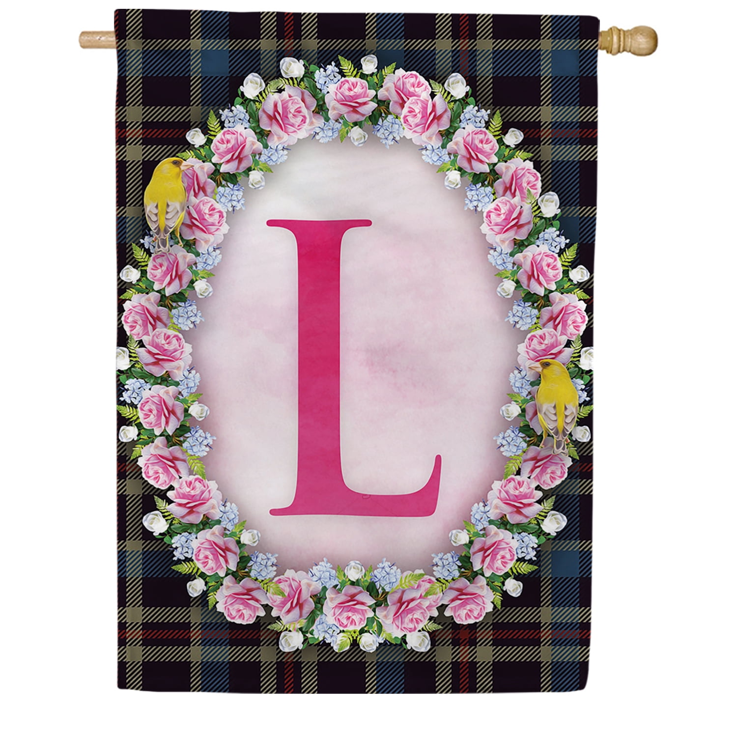 America Forever Spring Monogram House Flag Letter L 28 X 40 inches ...