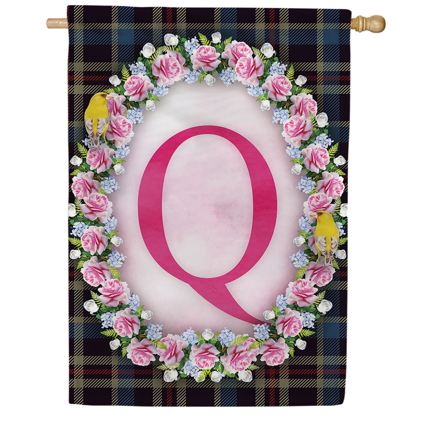 America Forever Spring Monogram House Flag Letter Q 28 X 40 inches ...