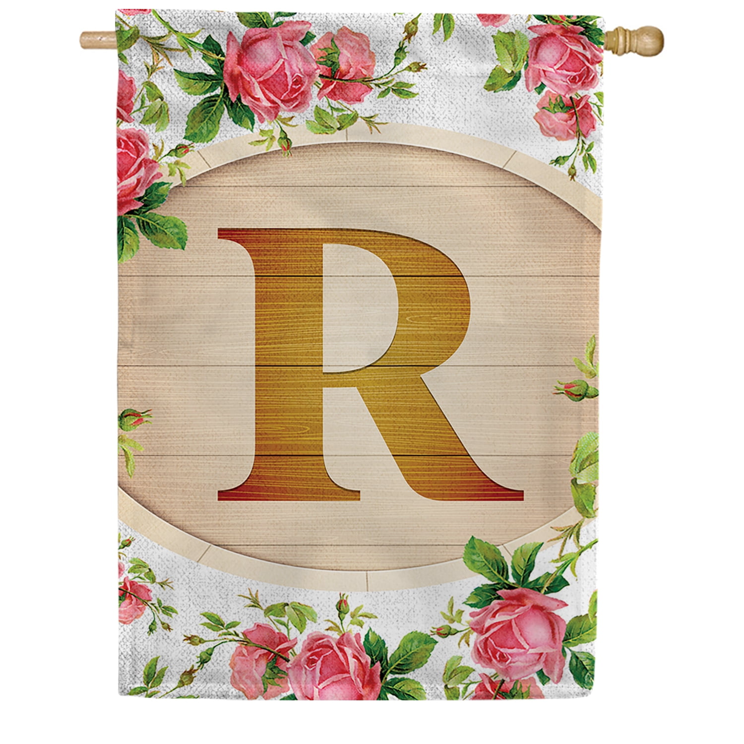 America Forever Spring Monogram House Flag Letter R 28 X 40 inches ...