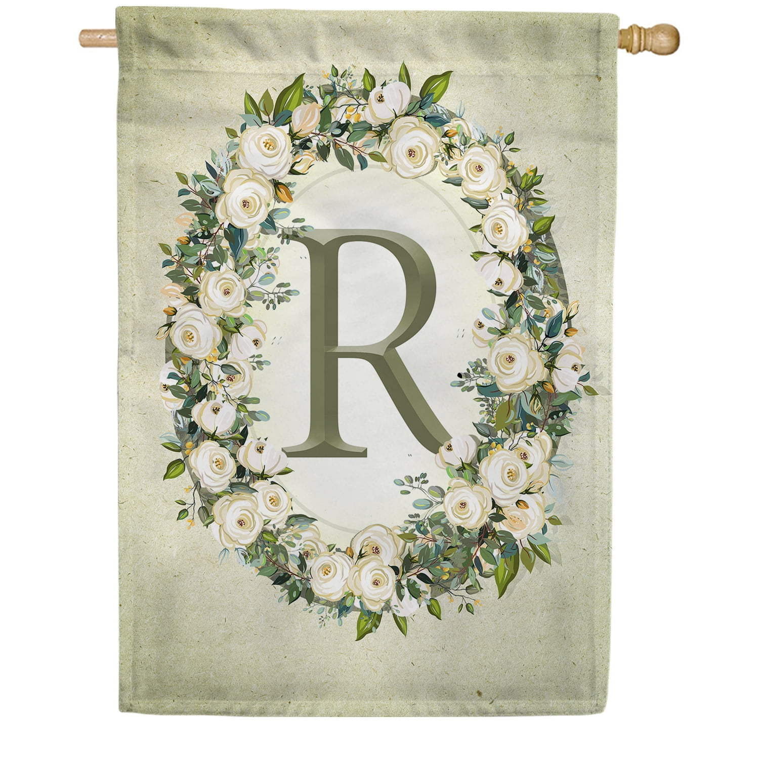 America Forever Spring Monogram House Flag Letter R 28 X 40 inches ...