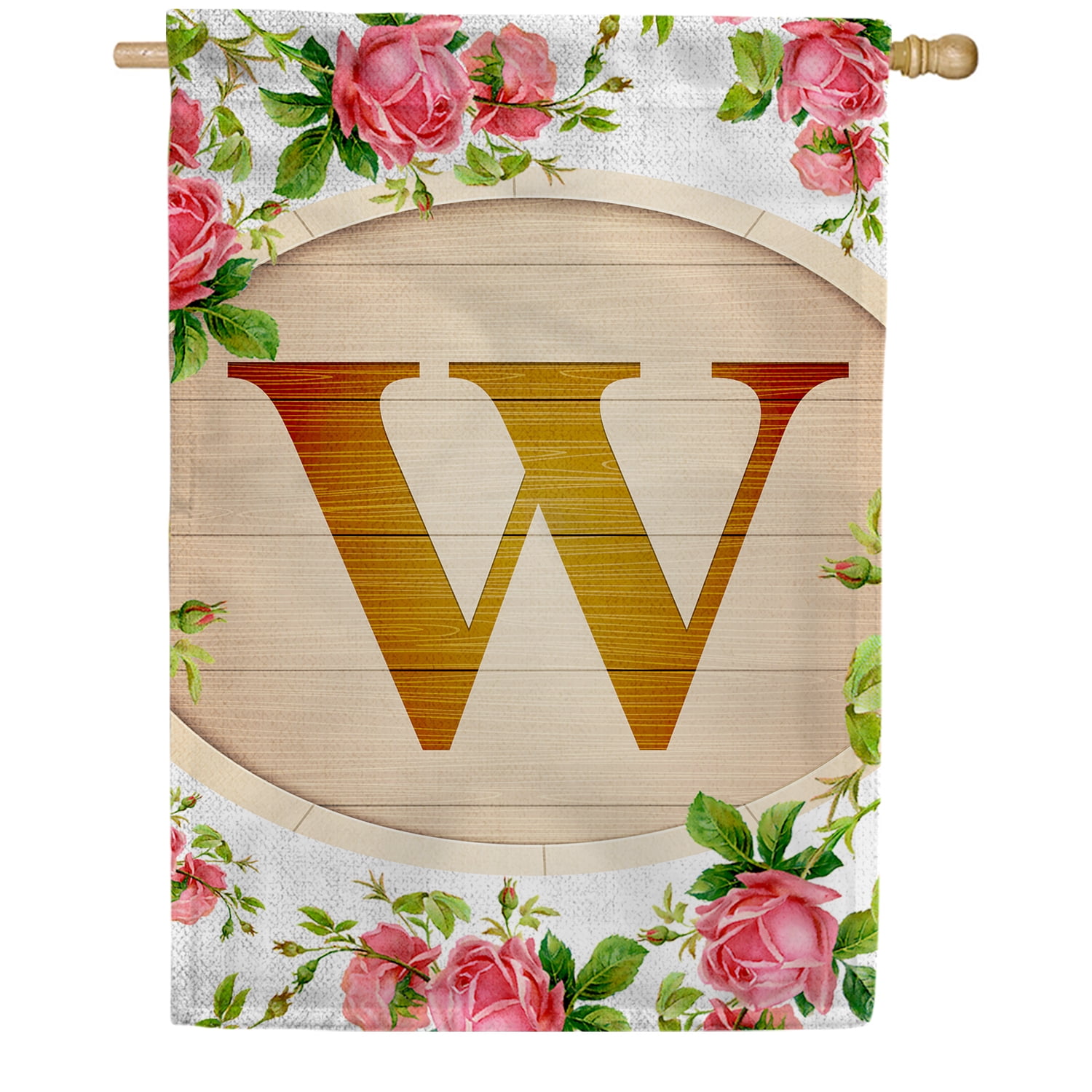 America Forever Spring Monogram House Flag Letter W 28 X 40 inches ...
