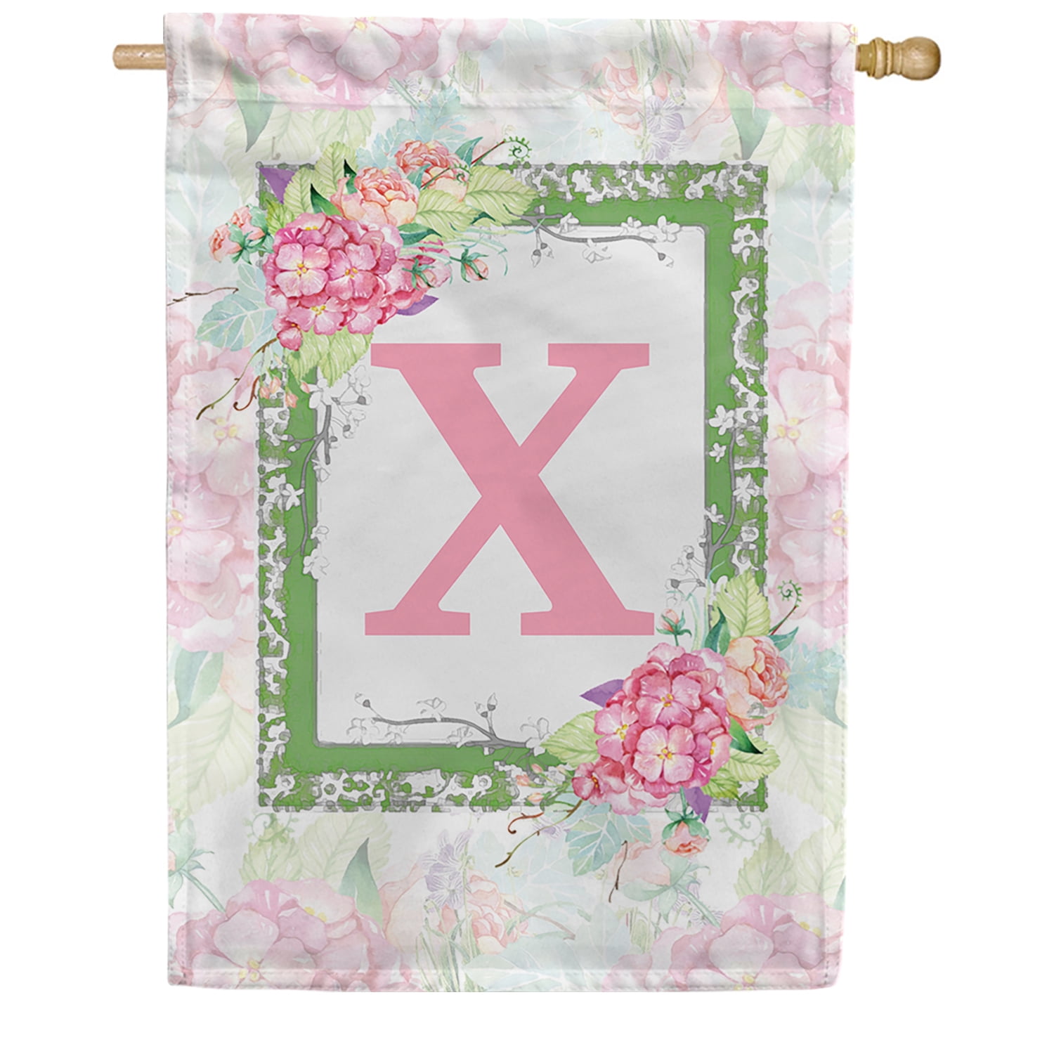 America Forever Spring Monogram House Flag Letter X 28 X 40 inches ...