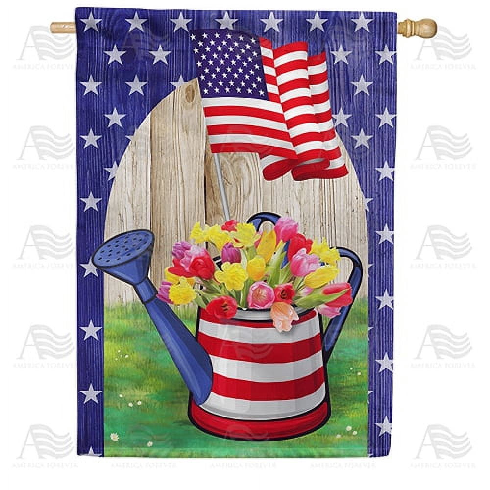 America Forever Spring Patriotic House Flag 28 x 40 inches Double Sided ...