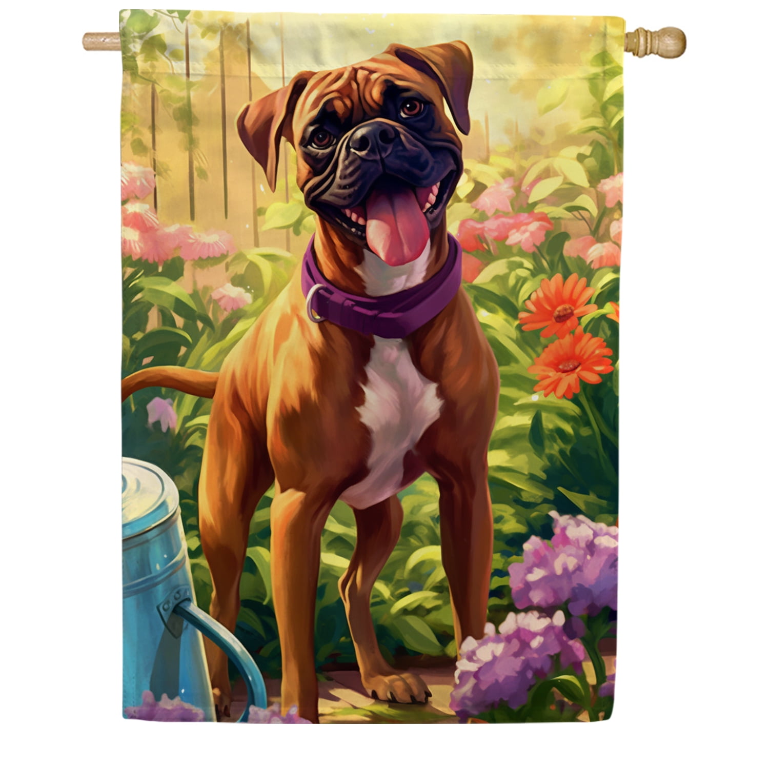 America Forever Spring Summer Boxer Dog House Flag 28 x 40 inch Double ...