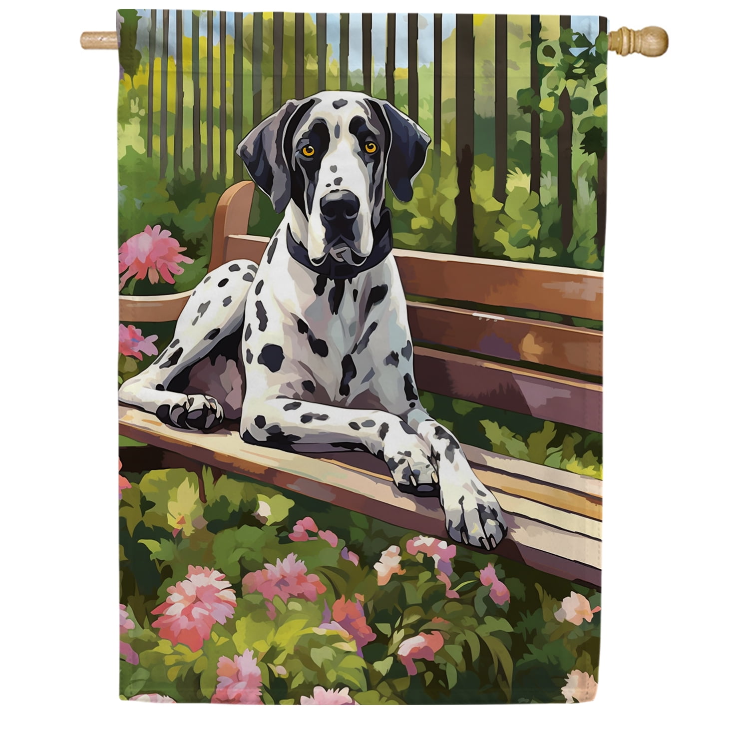 America Forever Spring Summer Dalmatian Dog House Flag 28 x 40 inch ...