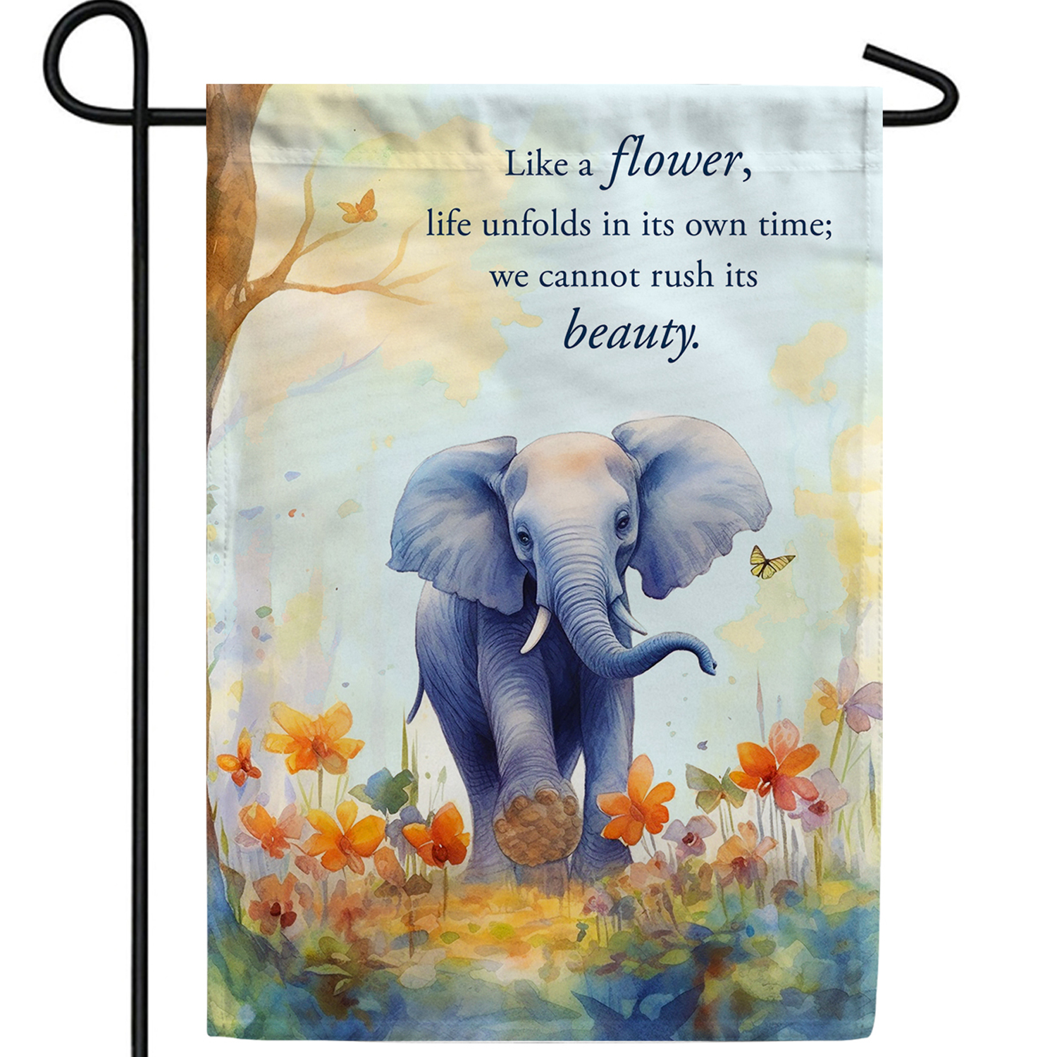 America Forever Spring Summer Elephant Garden Flag 12.5 x18 inch Double ...