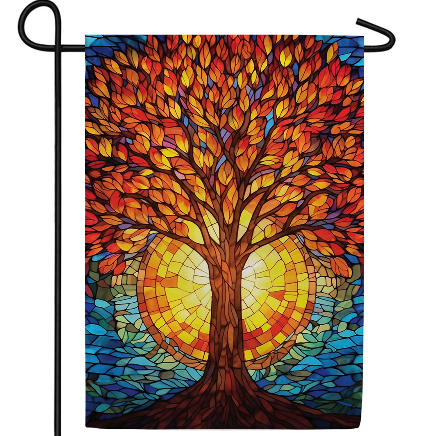 America Forever Stained Glass Tree Garden Flag, 12.5 x 18 inches Double ...