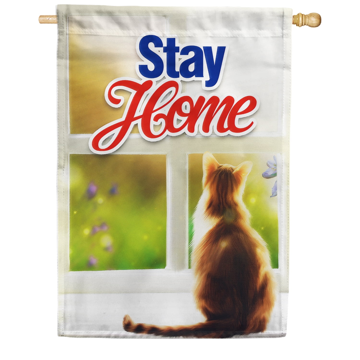 America Forever Stay Home Cat House Flag, 28 x 40 inch Double Sided ...