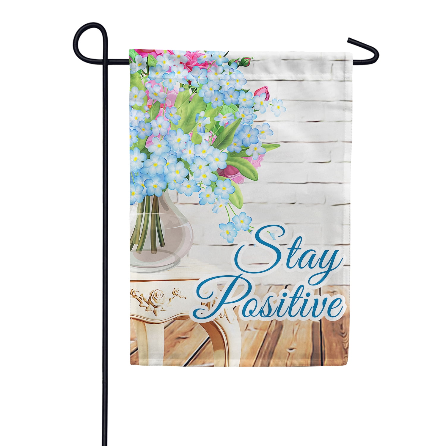 America Forever Stay Positive Garden Flag 12.5 x 18 inches Pink Blue ...