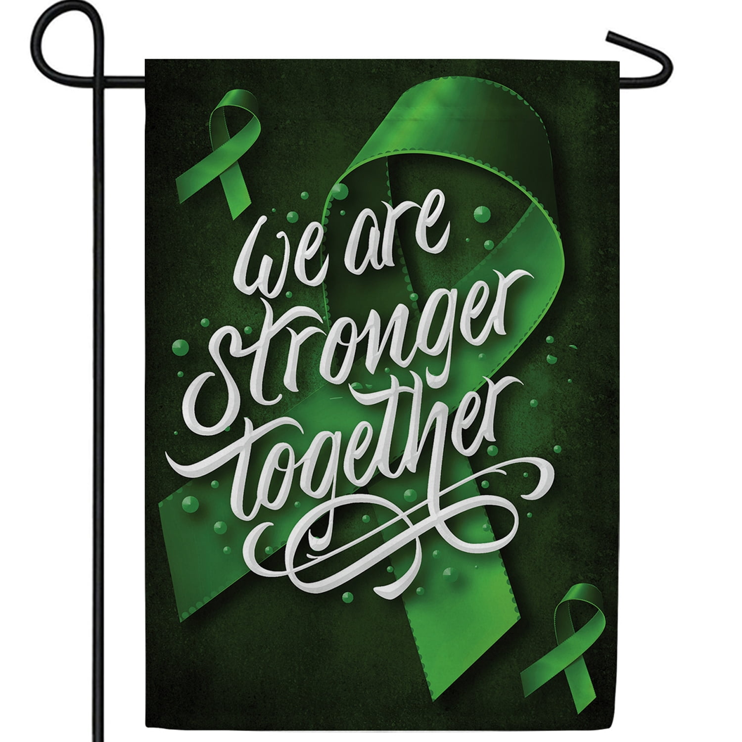 America Forever Stronger Together Garden Flag, 12.5 x 18 inch Double Sided, Green Ribbon ...