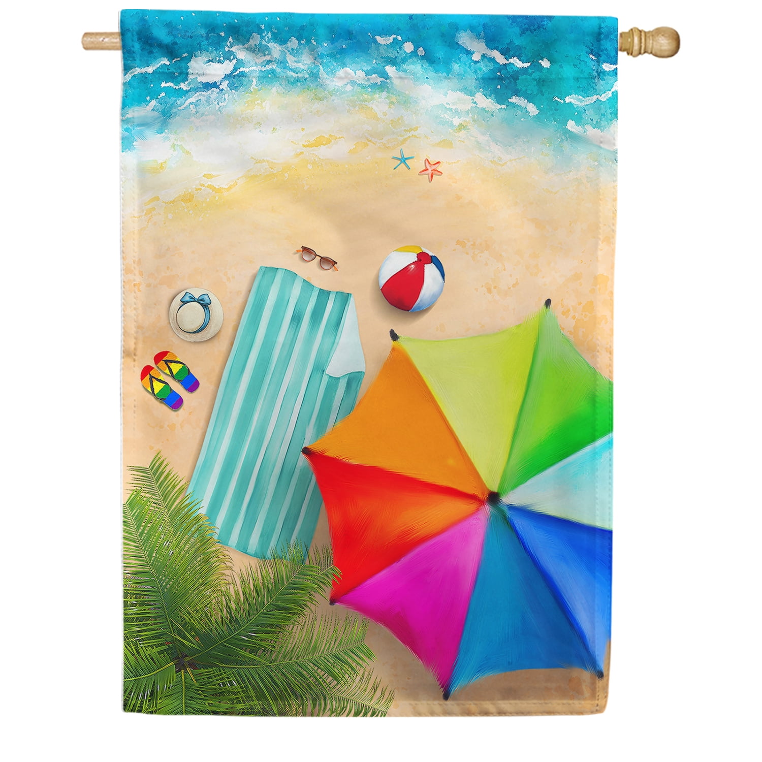 America Forever Summer Beach Fun House Flag 28 x 40 inch Double Sided ...