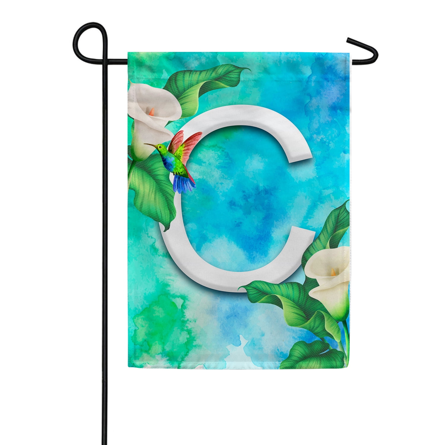 America Forever Summer Flowers Birds Monogram Garden Flag Letter C 12.5 ...