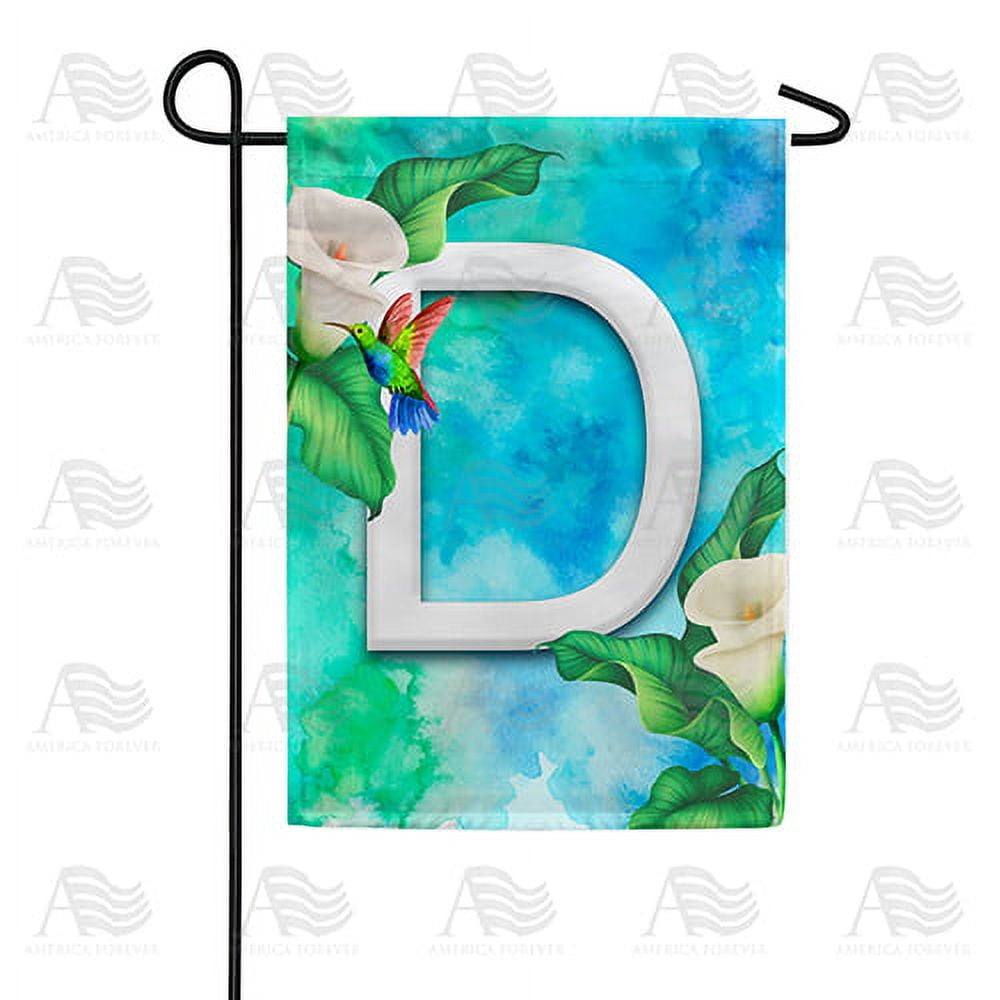 America Forever Summer Flowers Birds Monogram Garden Flag Letter D 12.5 ...