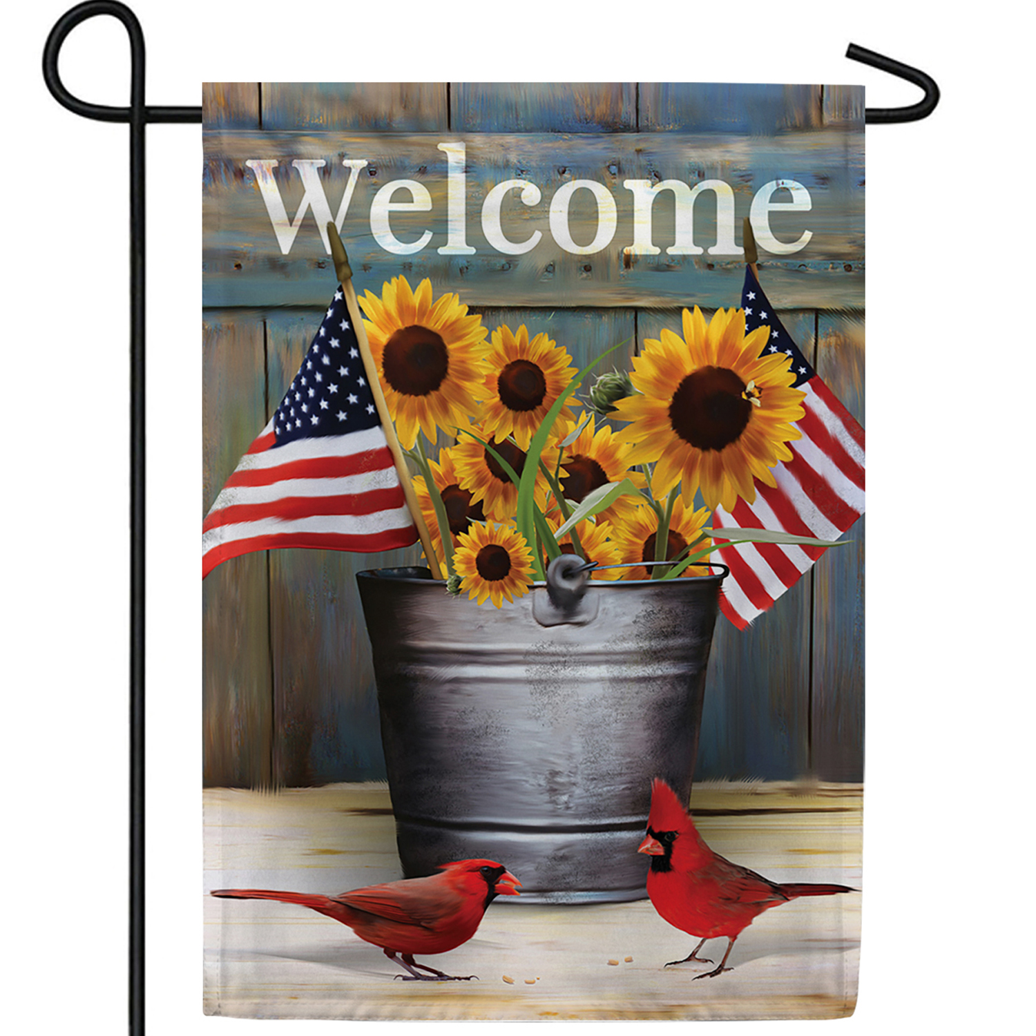 America Forever Sunflower Cardinals Garden Flag, 12.5 x 18 inch Double ...
