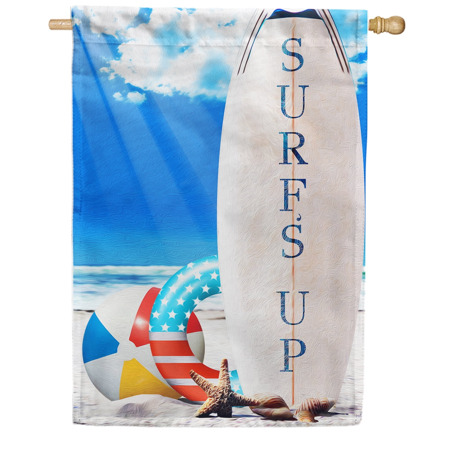 America Forever Surf's Up House Flag 28 x 40 inches Summer Beach Fun in ...