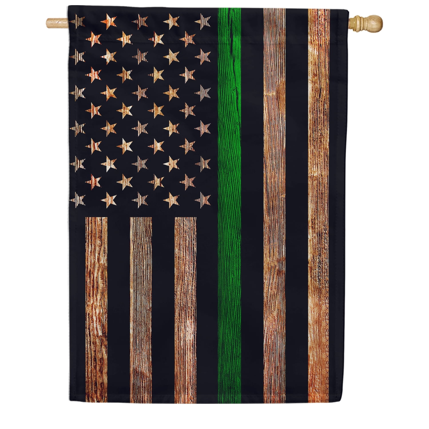 America Forever Thin Green Line House Flag 28 x 40 Inch Double Sided ...