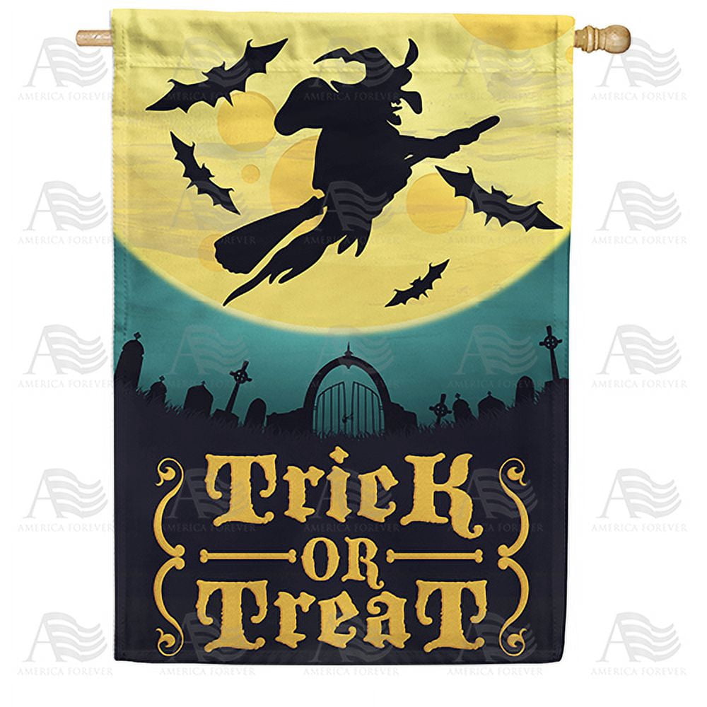 America Forever Trick or Treat Halloween House Flag 28 x 40 inch Double ...