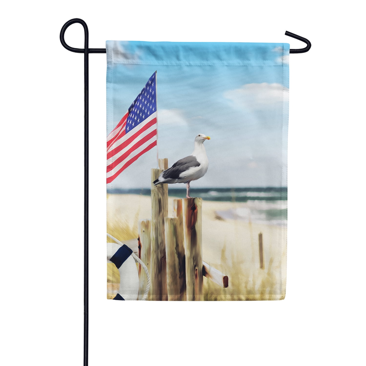 America Forever Tropical Beach Summer Seagull Garden Flag 12.5 x 18 ...