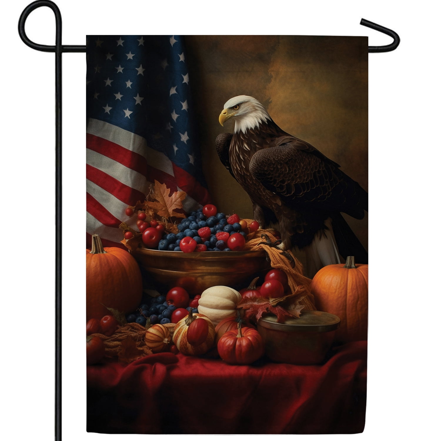 America Forever USA Thanksgiving Garden Flag, Patriotic Autumn Bounty ...