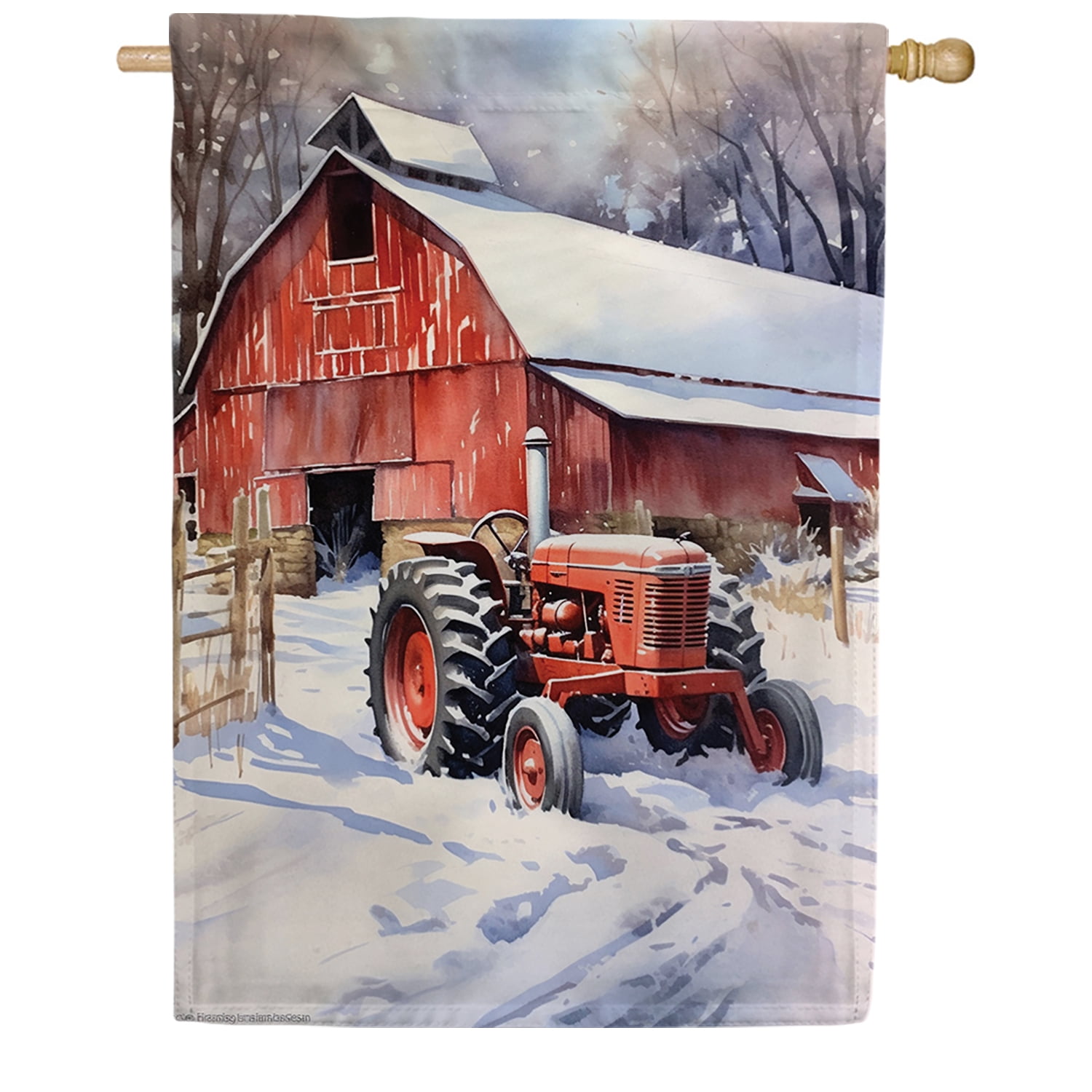 America Forever Waiting For Spring Plow Farm Tractor Double Sided House ...