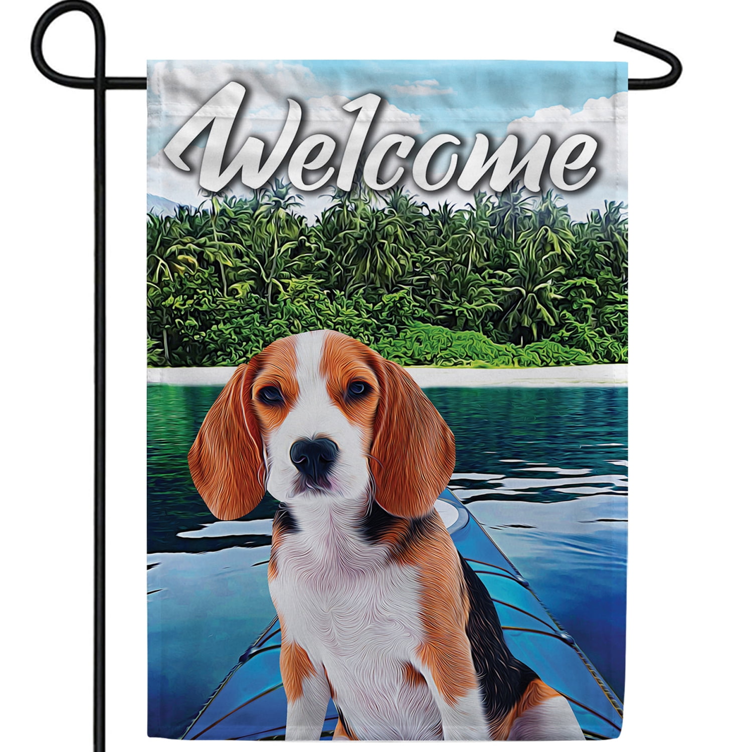 America Forever Welcome Beagle Summer Garden Flag 12.5 x 18 inches ...