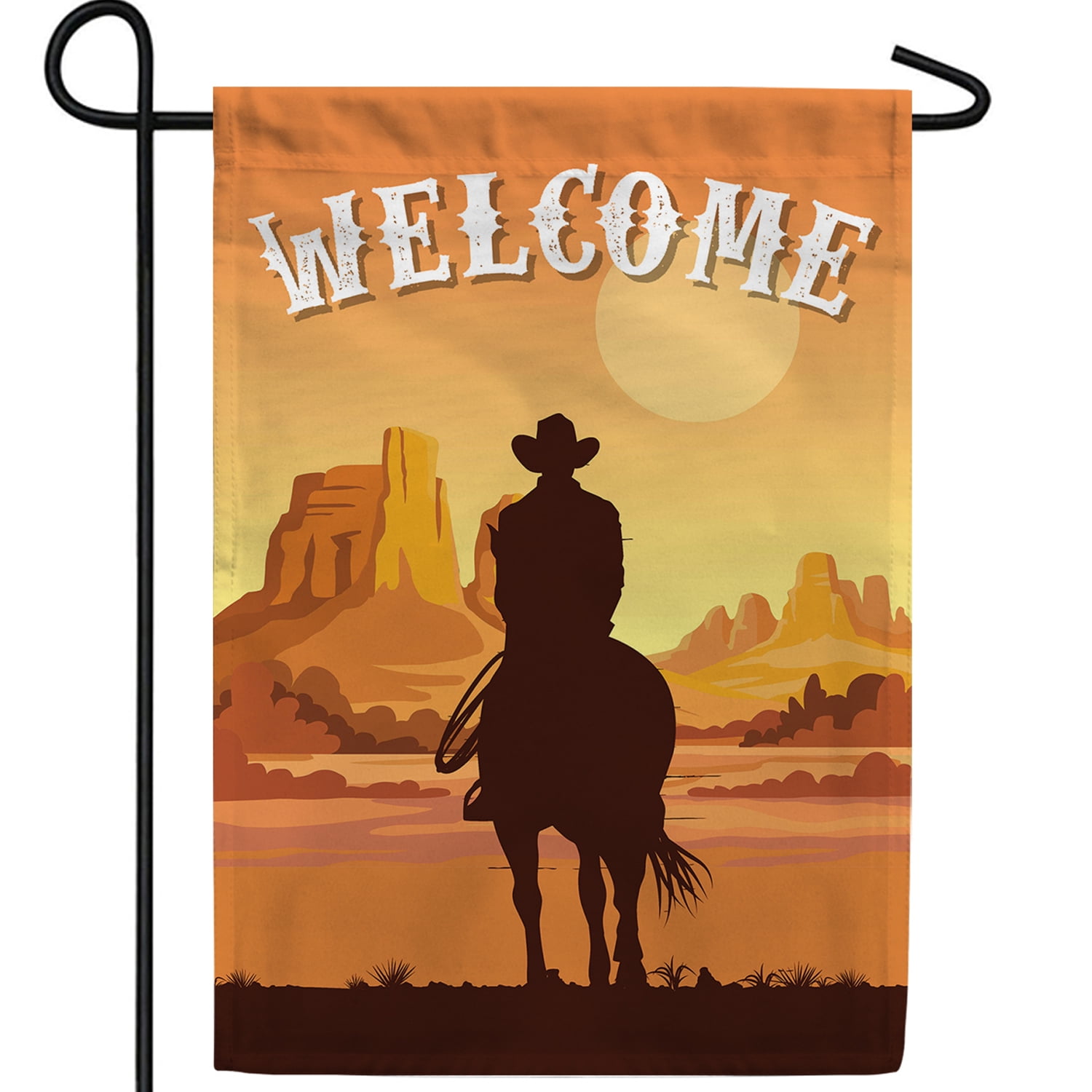 America Forever Welcome Cowboy Summer Garden Flag 12.5 x 18 inches ...